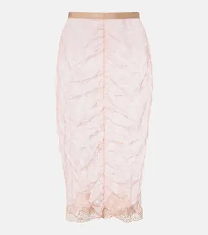 Valentino Garavani Floral Lace Midi Skirt - Black
