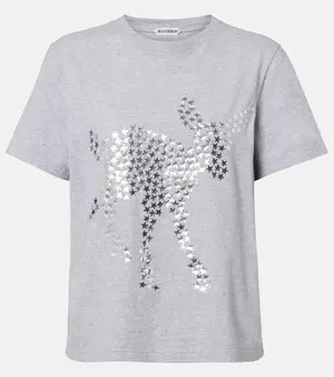 JW Anderson Embellished Cotton Jersey T-shirt - Grey