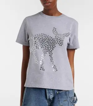 JW Anderson Embellished Cotton Jersey T-shirt - Grey