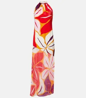 CALA DE LA CRUZ Halterneck Maxi Dress - Red