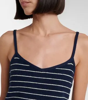 JW Anderson Striped Cotton-blend Minidress - Blue