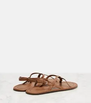 THE ROW Malick Strap Leather Sandals - Brown