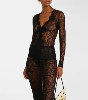 Valentino Garavani Floral Sheer Lace Cardigan