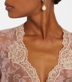 Valentino Garavani Floral Sheer Lace Cardigan - Pink