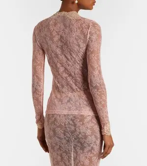 Valentino Garavani Floral Sheer Lace Cardigan - Pink
