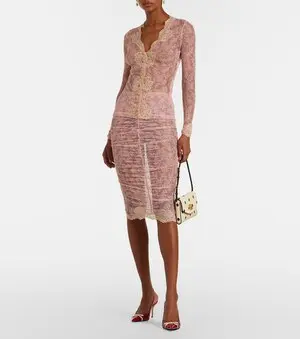 Valentino Garavani Floral Sheer Lace Cardigan - Pink