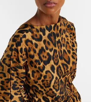 Alaïa Oversized Animal-print Bodysuit - Brown