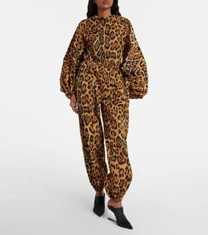 Alaïa Oversized Animal-print Bodysuit - Brown