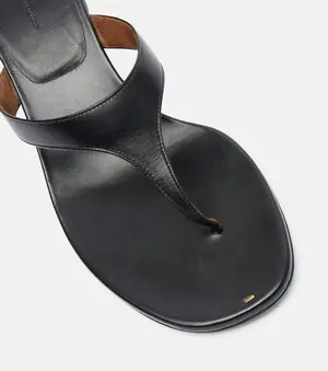 Khaite Archer Leather Thong Sandals - Black