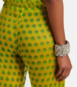Dries Van Noten Polka-dot Silk Straight Pants - Multicoloured