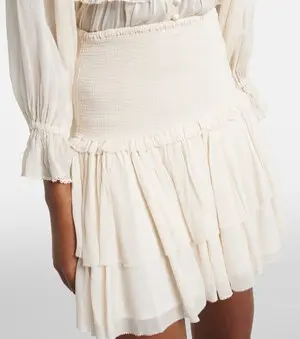 Poupette St Barth Farrah Tiered Miniskirt - Beige