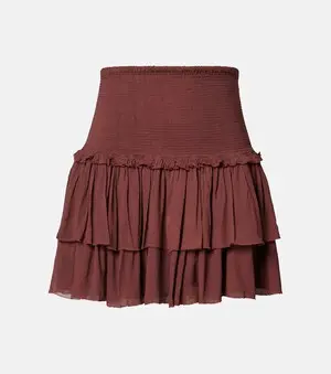 Poupette St Barth Farrah Tiered Miniskirt - Brown