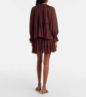 Poupette St Barth Farrah Tiered Miniskirt - Brown