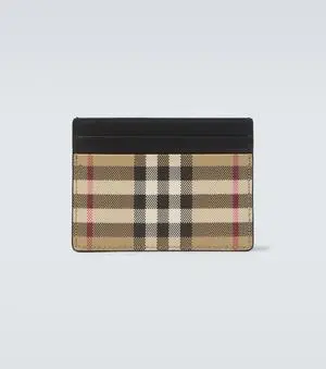 Burberry Check Leather-trimmed Cardholder - Multicoloured