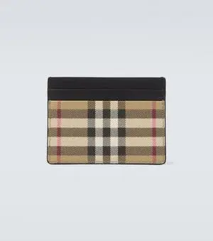 Burberry Check Leather-trimmed Cardholder - Multicoloured