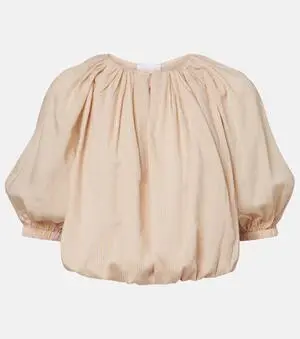 PATOU Striped Lyocell And Silk Top - Beige