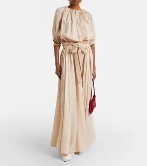 PATOU Striped Maxi Skirt - Beige