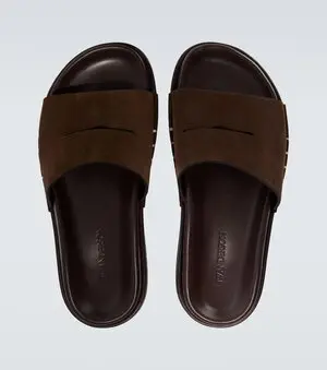 JW Anderson Suede Slides - Brown