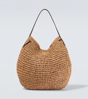 JW Anderson Bulb Xl Raffia Bucket Bag - Brown