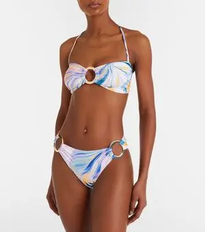 ALEXANDRA MIRO Carlotta Printed Bandeau Bikini Top