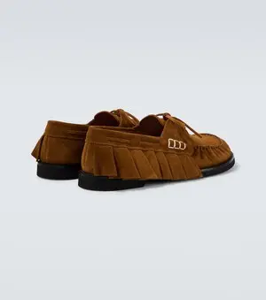 JW Anderson Suede Ruffled Boat Shoes
