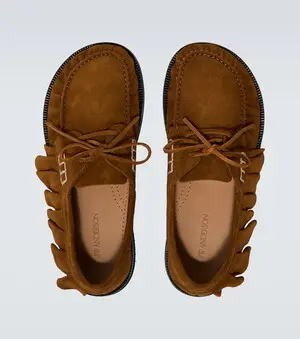 JW Anderson Suede Ruffled Boat Shoes