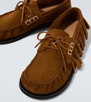 JW Anderson Suede Ruffled Boat Shoes