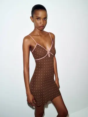 REFORMATION Rimona Mini Dress - Brown