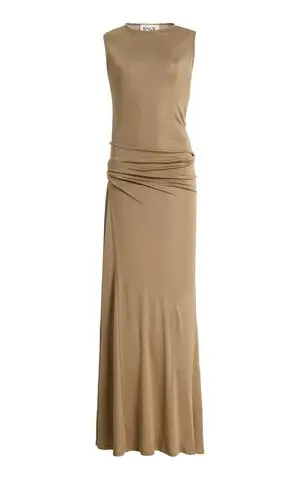 Tove Lelani Draped Knit Maxi Dress - Bronze