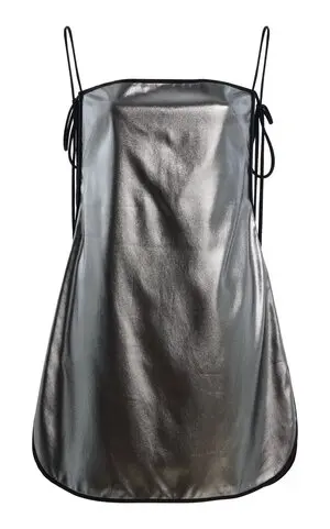 TEMILY Summer Bones Foiled Silk Mini Dress - Silver