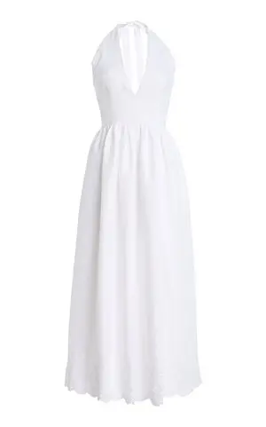 Staud Grazia" Linen Midi Halter Dress