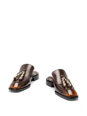 Loewe Chain-embellished Mule Loafers - Brown