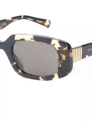 BVLGARI Tubogas Rectangle-frame Sunglasses - Brown