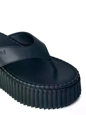 Chloé Platform Ridged-sole Sandals - Black