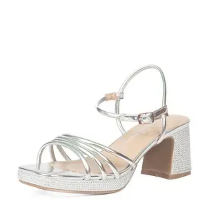 LAUREN LORRAINE Janie Platform Sandals - Silver