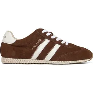 J/SLIDES NYC Pacey Suede Espadrille Sneaker - Chestnut