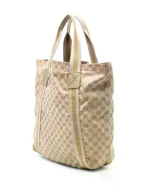 Gucci 2016-2026 Gg Canvas Web Tote Bag - Neutrals