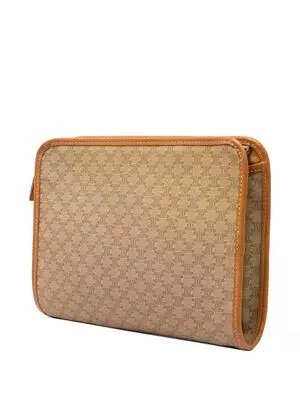 Celine 2008 Macadam Coated Canvas Clutch