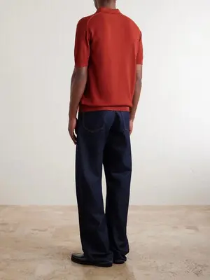 John Smedley Roth Sea Island Cotton Polo Shirt - Red