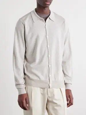 John Smedley Tibor Merino Wool Cardigan - Gray