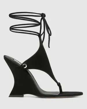 NAKED WOLFE Rampage Wedge Sandals - Black
