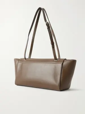 Savette Symmetry Trapeze Leather Shoulder Bag - Green