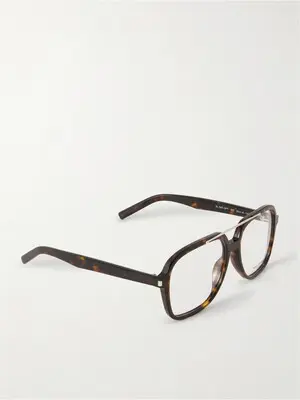 Saint Laurent Sl 545 Square-frame Acetate Glasses - Tortoiseshell