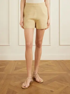 Le Kasha Ezbet" High-rise Tailored Linen Shorts