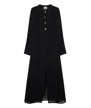 Le Kasha Bibag Linen Maxi Dress - Black