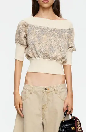 Lioness Cropped Off-the-shoulder Sweater