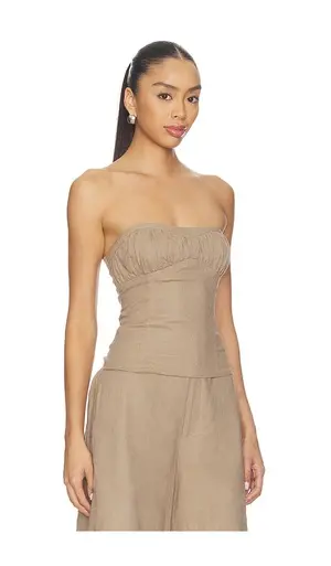 ELODIE THE LABEL Mavi Strapless Top