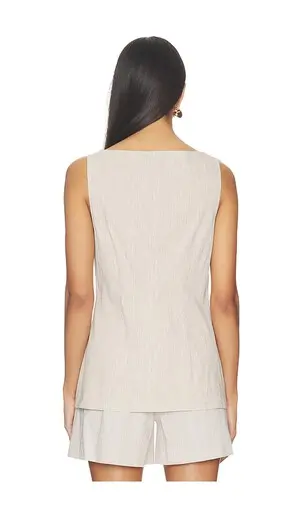 Theory Boatneck Cutaway Top - Cognac Multi