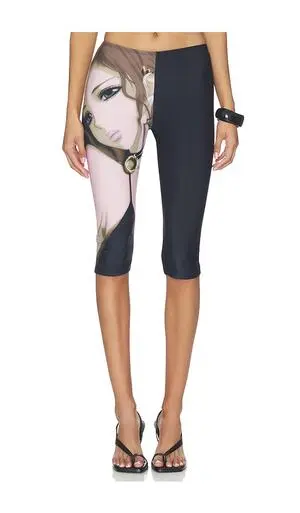 1XBLUE Anime Print Capri Leggings