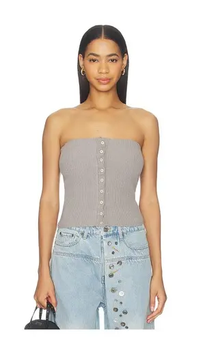 MARRKNULL Halter Neck Knit Bandeau Top
